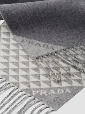 Prada Wool And Cashmere Scarf - Grey