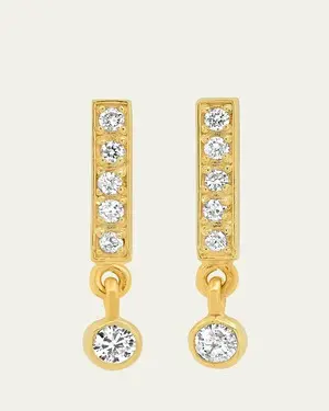 JENNIFER MEYER Diamond Bar Stud Earrings - Gold