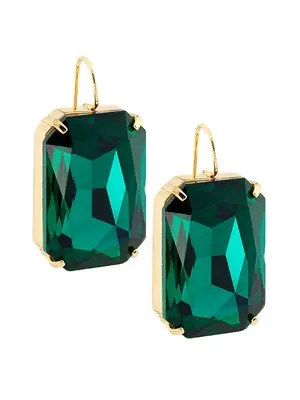 KENNETH JAY LANE 14k-gold-plated & Glass Crystal Drop Earrings - Emerald