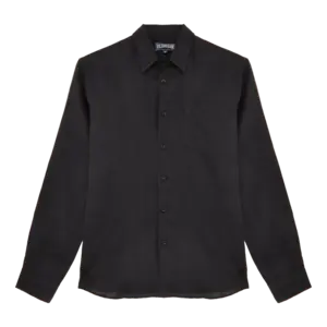 Vilebrequin Linen Shirt Solid Shirt Caroon Black