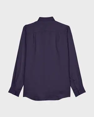 Vilebrequin Linen Shirt Solid Shirt Caroubis - Blue