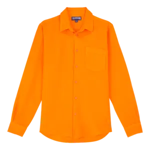 Vilebrequin Linen Shirt Solid Shirt Caroon Orange