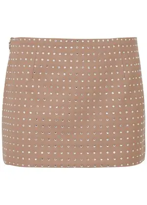 DE LA VALI Isidora Crystal-embellished Mini Skirt