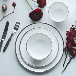 Twig New York Platinum Edge Dinner Plate - Silver