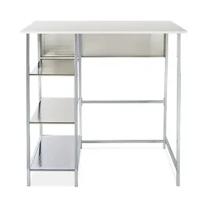SAFAVIEH Hayden Three Shelf Standing Desk - White/chrome