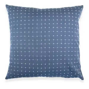 ANCHAL Cross-stitch Throw Pillow - Blue