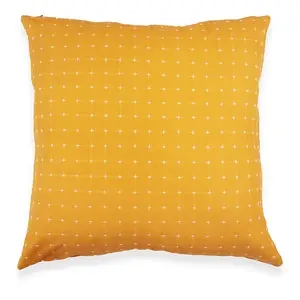 ANCHAL Cross-stitch Throw Pillow - Yellow