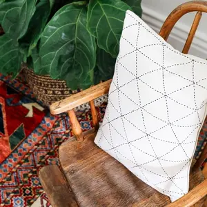 ANCHAL Small Graph Throw Pillow - White