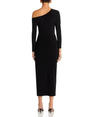 Norma Kamali Asymmetric Side Slit Midi Dress