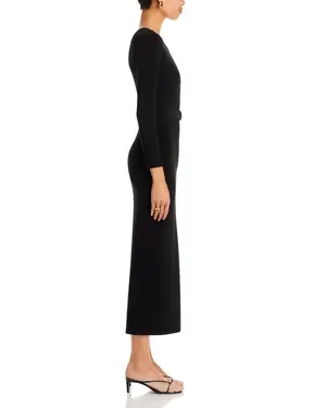 Norma Kamali Asymmetric Side Slit Midi Dress