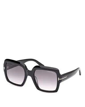 TOM FORD Square Sunglasses, 54mm - Black/gray Gradient