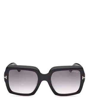 TOM FORD Square Sunglasses, 54mm - Black/gray Gradient