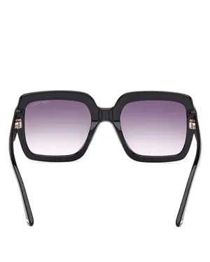 TOM FORD Square Sunglasses, 54mm - Black/gray Gradient