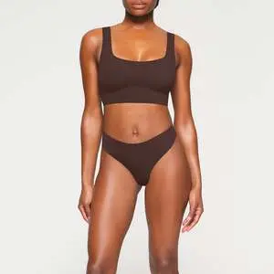SKIMS Naked Scoop Longline Bralette Espresso
