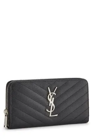 Saint Laurent Grainy Leather Zip Around Wallet