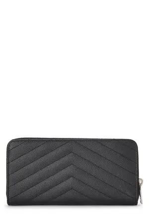 Saint Laurent Grainy Leather Zip Around Wallet