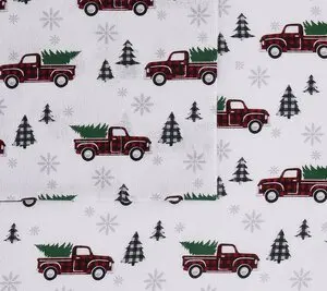 TRULY SOFT Holiday Truck King Flannel Sheet Set