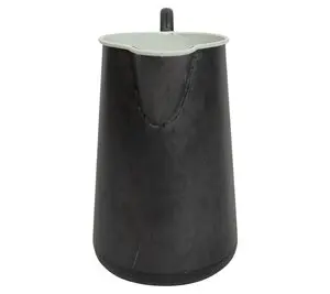 FORESIDE HOME & GARDEN Black Pitcher Vase, White Interior