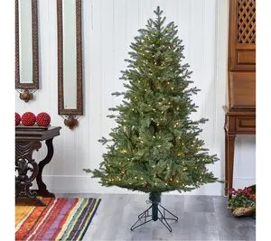 NEARLY NATURAL 5' New Hampshire Spruce Faux Chr Stmas Tree - One-color