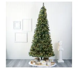 NEARLY NATURAL 10' White Mountain Pine Faux Chr Istmas Tree - One-color