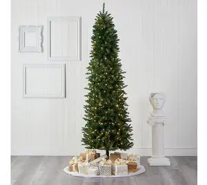 NEARLY NATURAL 7.5-ft Slim Green Mountain Pine Artificial Chri Tmas Tree - One-color