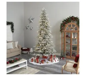 NEARLY NATURAL 9.5' Slim Nova Scotia Faux Chris Mas Tree - One-color