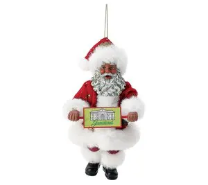 GRACELAND Flip Sign Santa Ornament Black - One-color