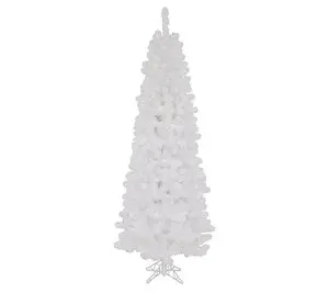 VICKERMAN 6.5' X 32' Prelit White Salem Pencil Pine Tree - One-color