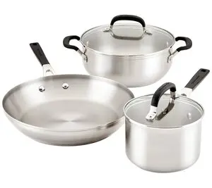 KITCHENAID Stainless Steel Cookware 5pc Set - Silver