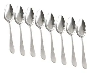 MARTHA STEWART Everyday 8 Piece Stainless Steel Teaspoon Set - Silver
