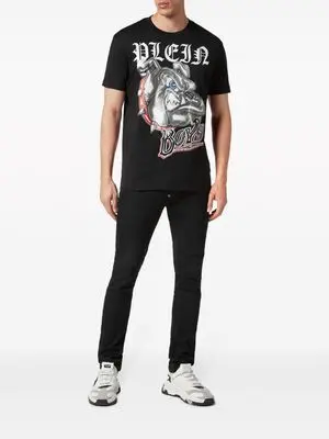 Philipp Plein Bulldogs Cotton T-shirt - Black