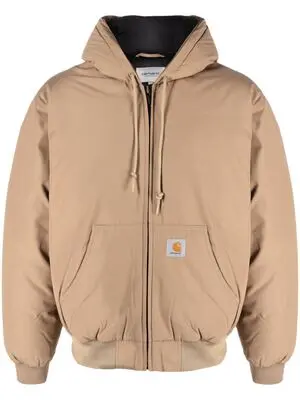 Carhartt Work In Progress Active Logo-appliqué Hooded Jacket - Neutrals