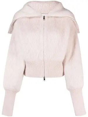 SA SU PHI Jen Brushed-effect Zip-up Cardigan - Pink