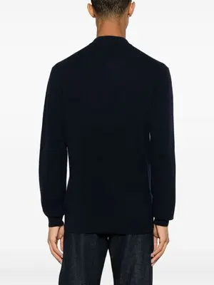 Orlebar Brown Bruno Longsleeved Cashmere Polo Shirt - Blue