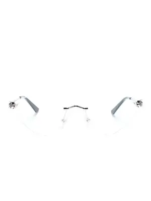 Cartier Cat-eye Frame Glasses - Silver