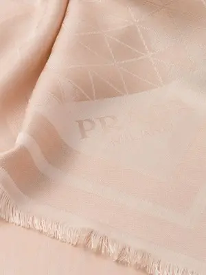 Prada Logo-jacquard Silk Scarf - Pink