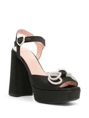 Moschino 130mm Crystal-embellished Bow Sandals - Black