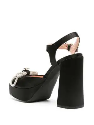 Moschino 130mm Crystal-embellished Bow Sandals - Black