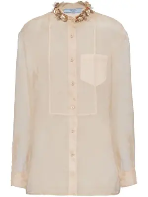 Prada Embroidered Organza Shirt