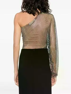 GENNY One-shoulder Rhinestone Bodysuit
