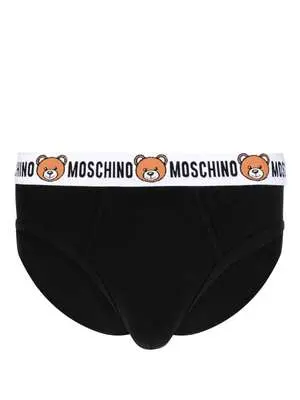 Moschino Logo-print Strap Cotton-blend Boxers - Black