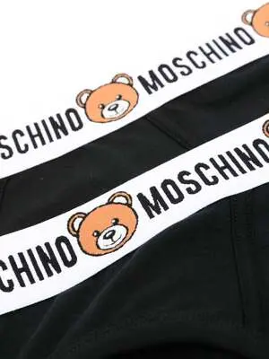 Moschino Logo-print Strap Cotton-blend Boxers - Black