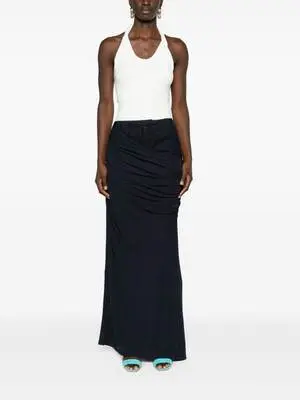 Christopher Esber Wrapped Denim-trim Maxi Skirt