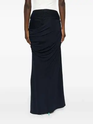 Christopher Esber Wrapped Denim-trim Maxi Skirt