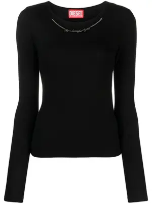 DIESEL® T-matic Chain Embellished Long Sleeve T-shirt