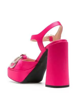 Moschino Logo-plaque Bow Sandals - Pink