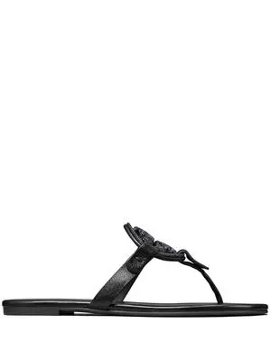 Tory Burch Miller Pavé Leather Sandals - Black