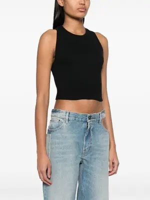 Gauchère Racerback Crop Top - Black