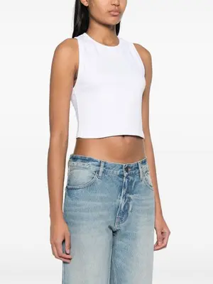 Gauchère Racerback Crop Top - White