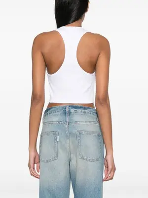 Gauchère Racerback Crop Top - White
